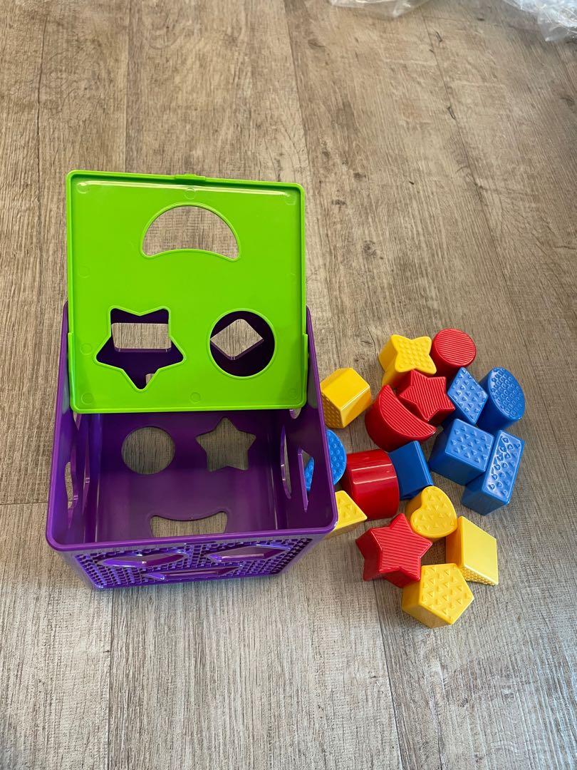 Square Baby Blocks Shape Sorter Toy Blocks Multi Shapes Color ...