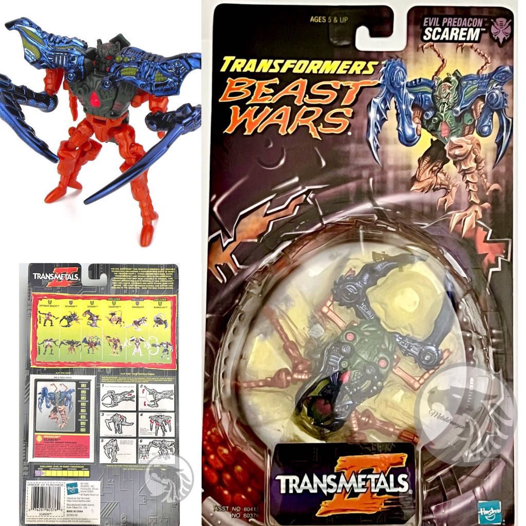 Transformers Beast Wars Transmetal II 2 Scarem 1998 Vintage MOSC (Roman ...