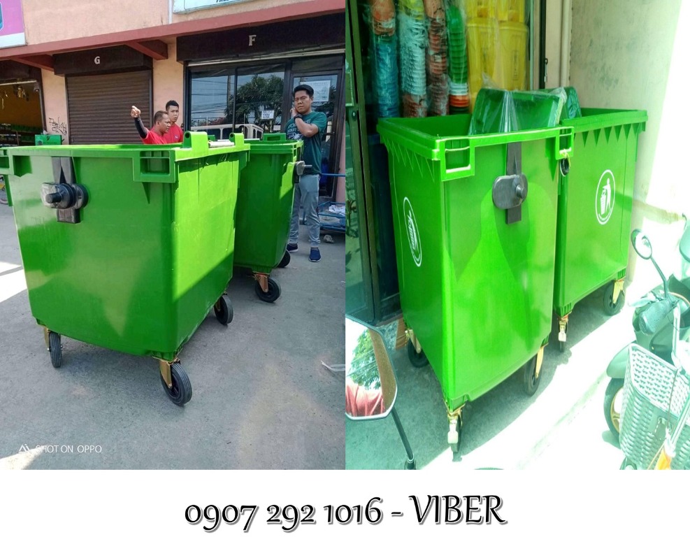 trash bin mobile waste bin w/wheels 238, Furniture & Home Living ...