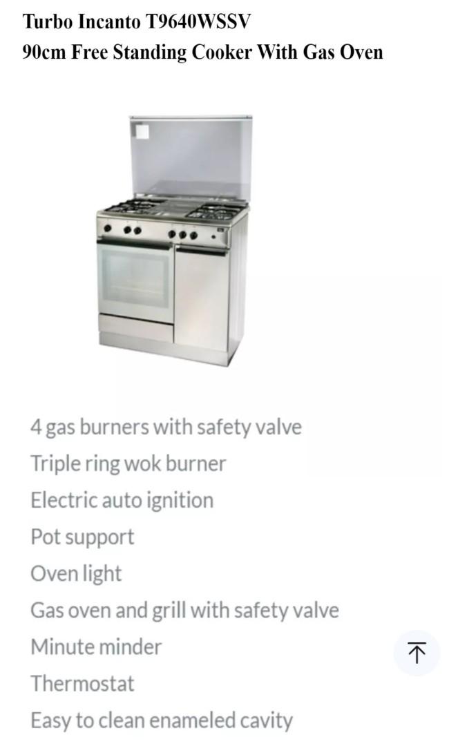Turbo Standing Stove with Conventional Oven, TV & Home Appliances ...