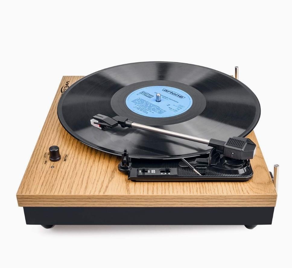 VIFLYKOO Record Player, Bluetooth Portable Vinyl Turntable and Digital ...
