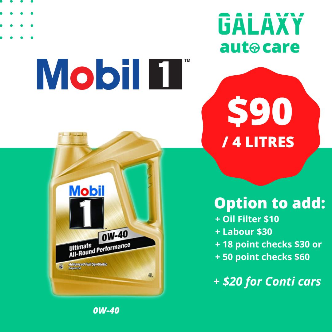 4 Litres Mobil1 Engine Oil 0W-40 @ $90 NETT only, Car Accessories, Car ...