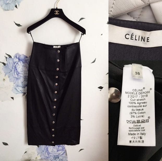Auth CLN Genuine Leather Midi Skirt, Women's Fashion, Bottoms, Skirts ...
