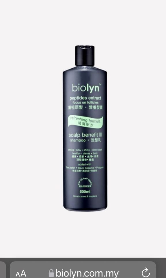 Biolyn Scalp Benefit III Shampoo, Beauty & Personal Care, Hair on Carousell