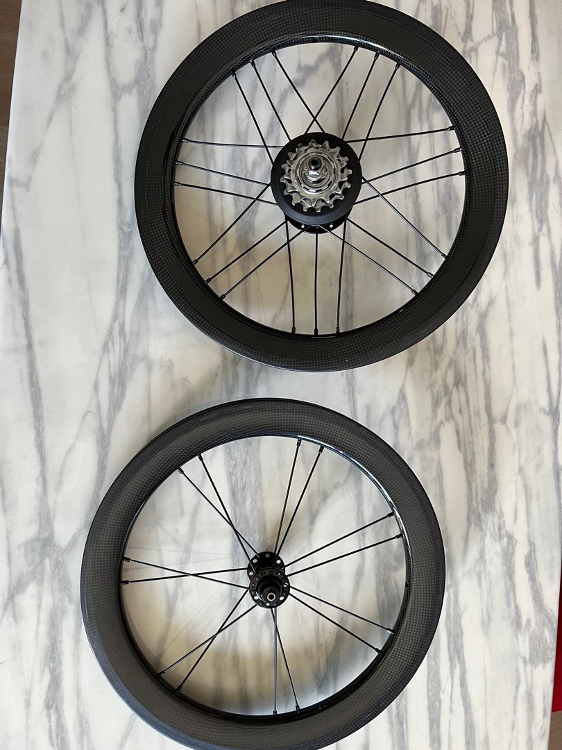 Brompton black BWR with carbon rims, Sports Equipment, Bicycles & Parts ...