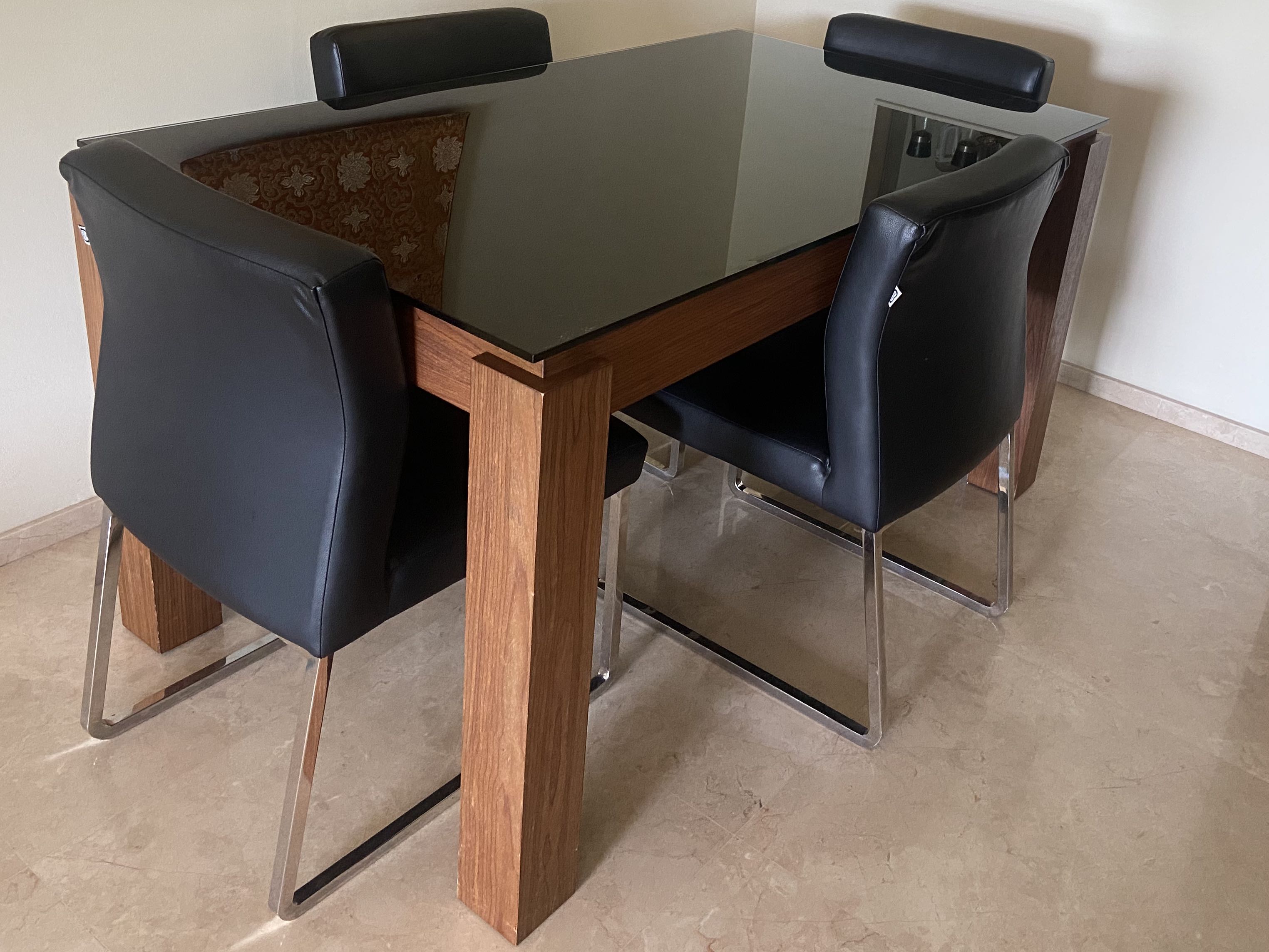 Cellini dining table with 4 chairs, Furniture & Home Living, Furniture ...