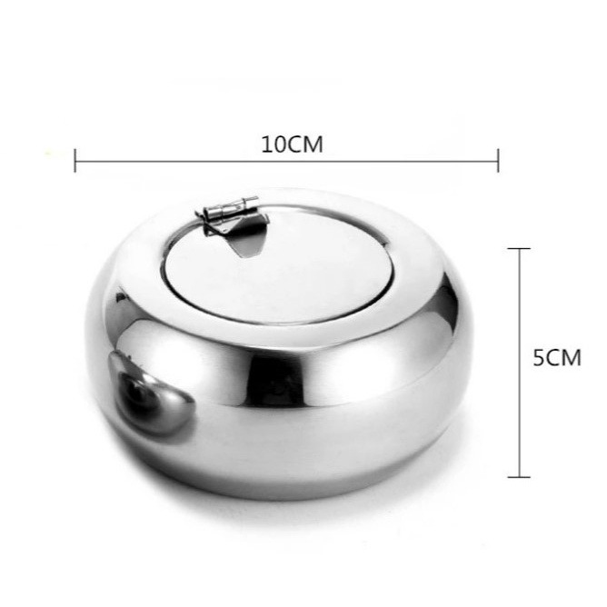 Designer Ash Tray Solid Stainless Steel Ashtray Round with Cover and ...