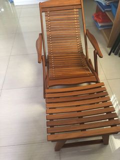 Foldable reclining chair with leg rest, Furniture & Home Living ...