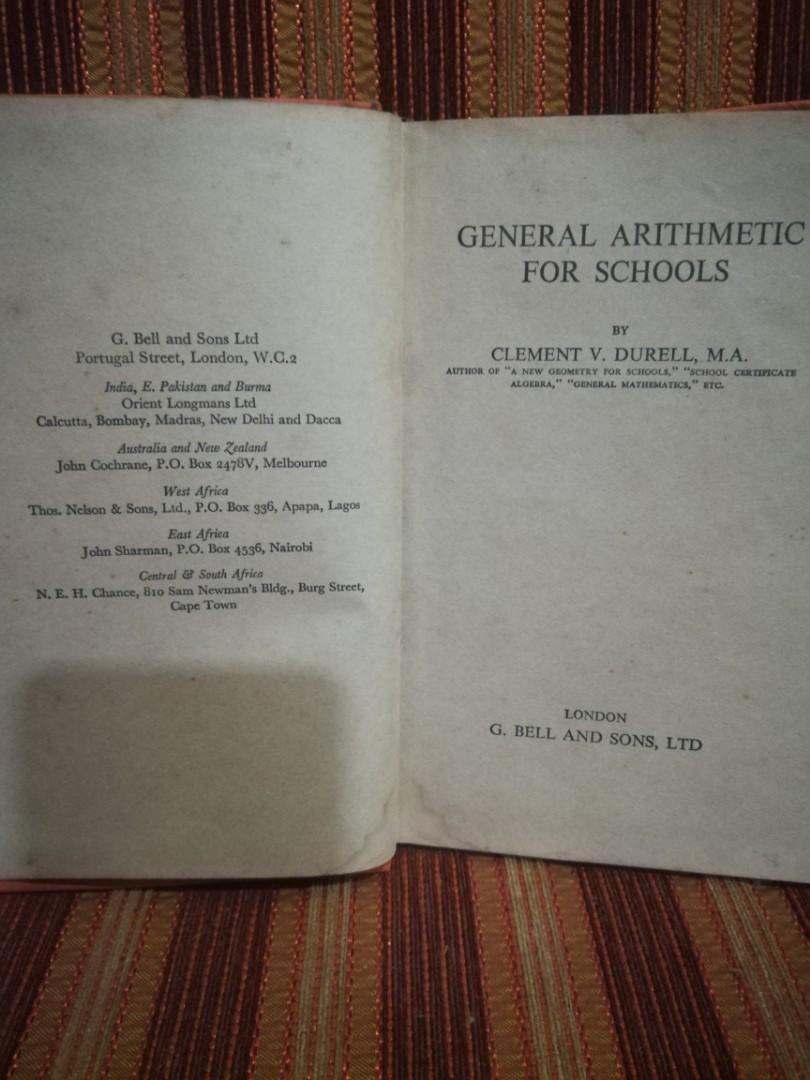 GENERAL ARITHMETIC FOR SCHOOLS, Hobbies & Toys, Collectibles ...