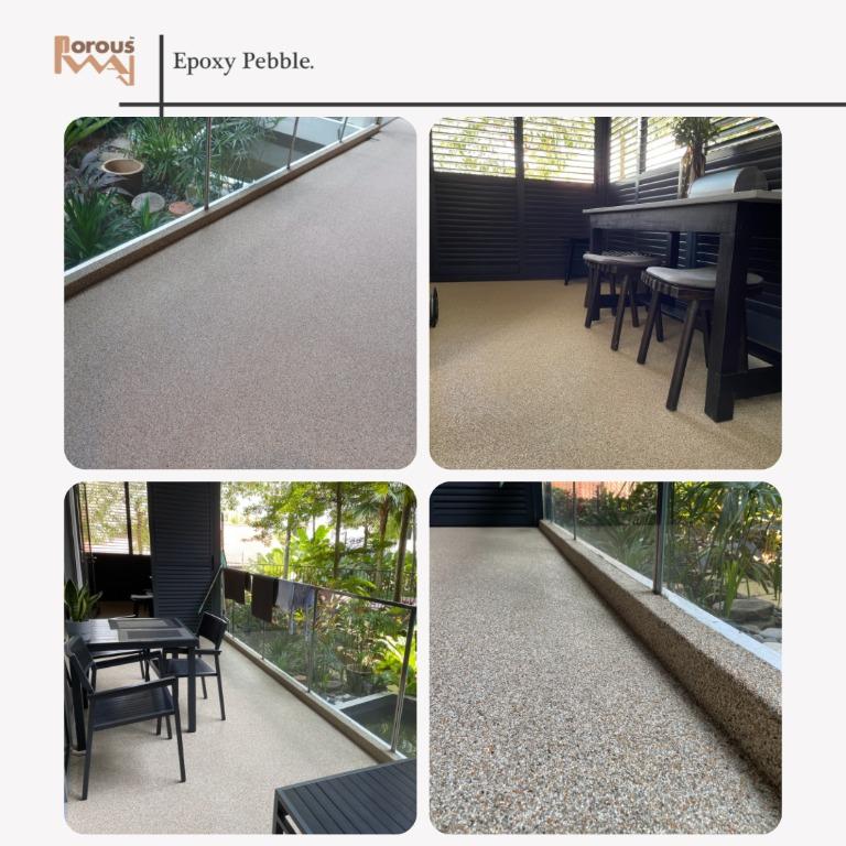 HDB Balcony Flooring with natural epoxy pebbles | No hacking, Furniture ...