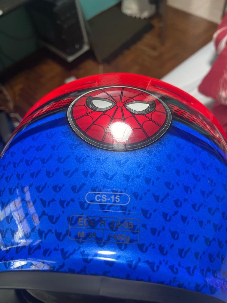 HJC Spider-Man helmet (M), Motorcycles, Motorcycle Apparel on Carousell