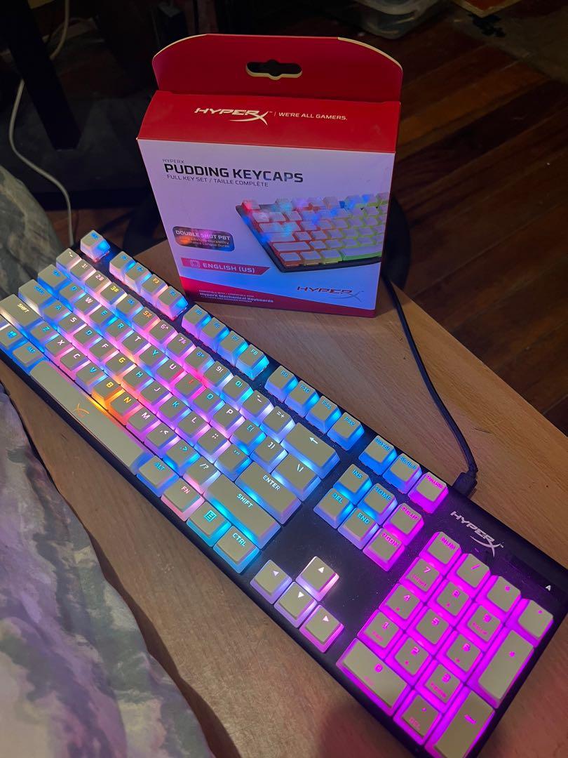 hyper x alloy origins full size w/ hyperx white pudding keycaps ...