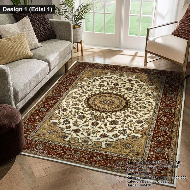 KARPET TURKI IMPORT 100% KARPET TURKI ASLI CORAK KLASIK, Furniture ...