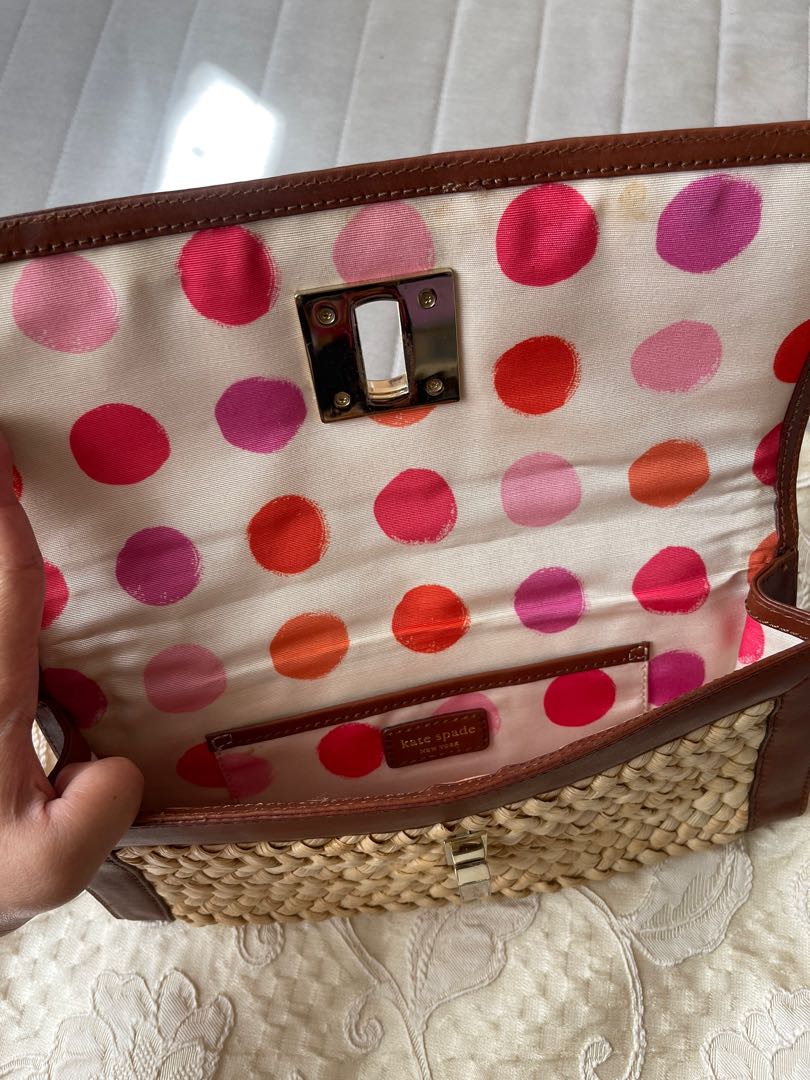 Kate Spade Rattan Clutch Bag, Women's Fashion, Bags & Wallets, Clutches ...