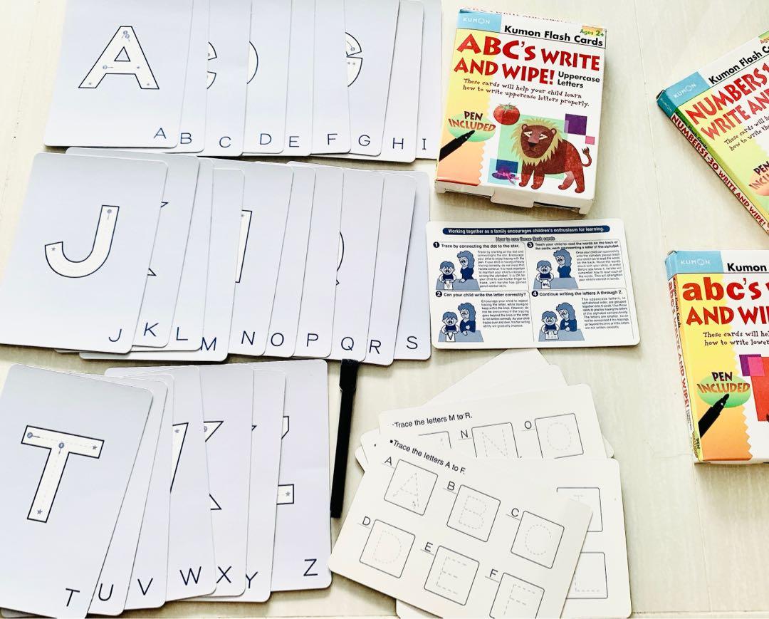 Kumon Flash cards Upper & lower cases ABC & numbers, Hobbies & Toys ...