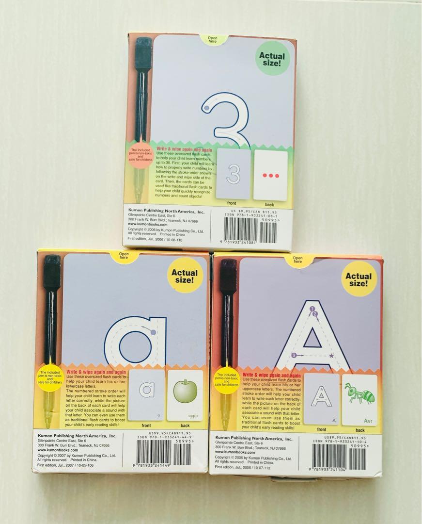 Kumon Flash cards Upper & lower cases ABC & numbers, Hobbies & Toys ...