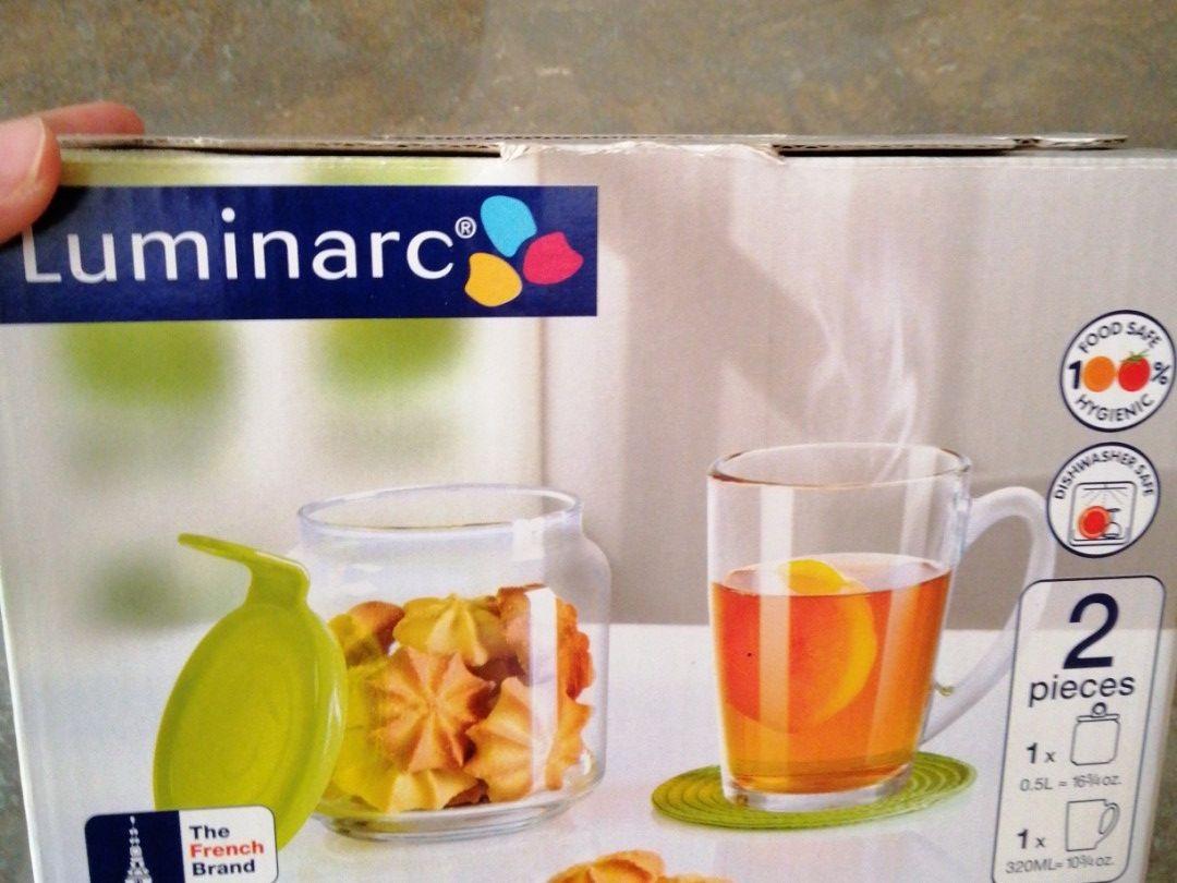 Luminarc afternoon tea set (cup and tupperware), Furniture & Home ...