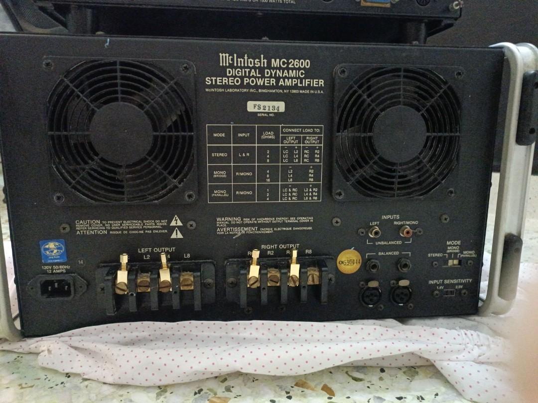 McIntosh mc 2600 power amplifier, Audio, Soundbars, Speakers ...