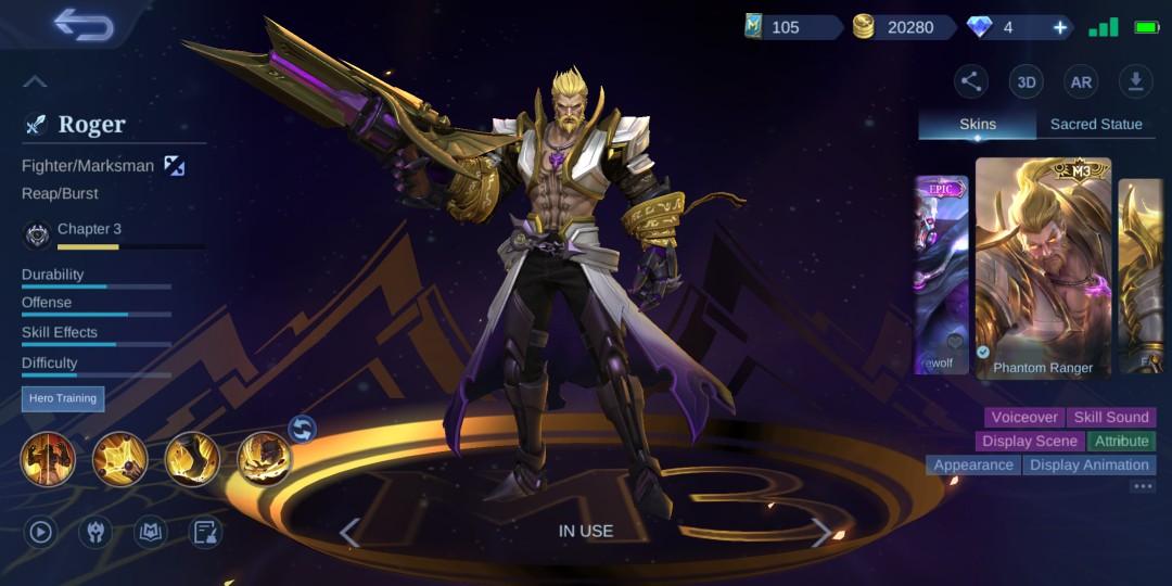 MLBB, WTT/WTS Aspirants Layla + M3 Roger and RARE EPIC SKIN!, Video ...