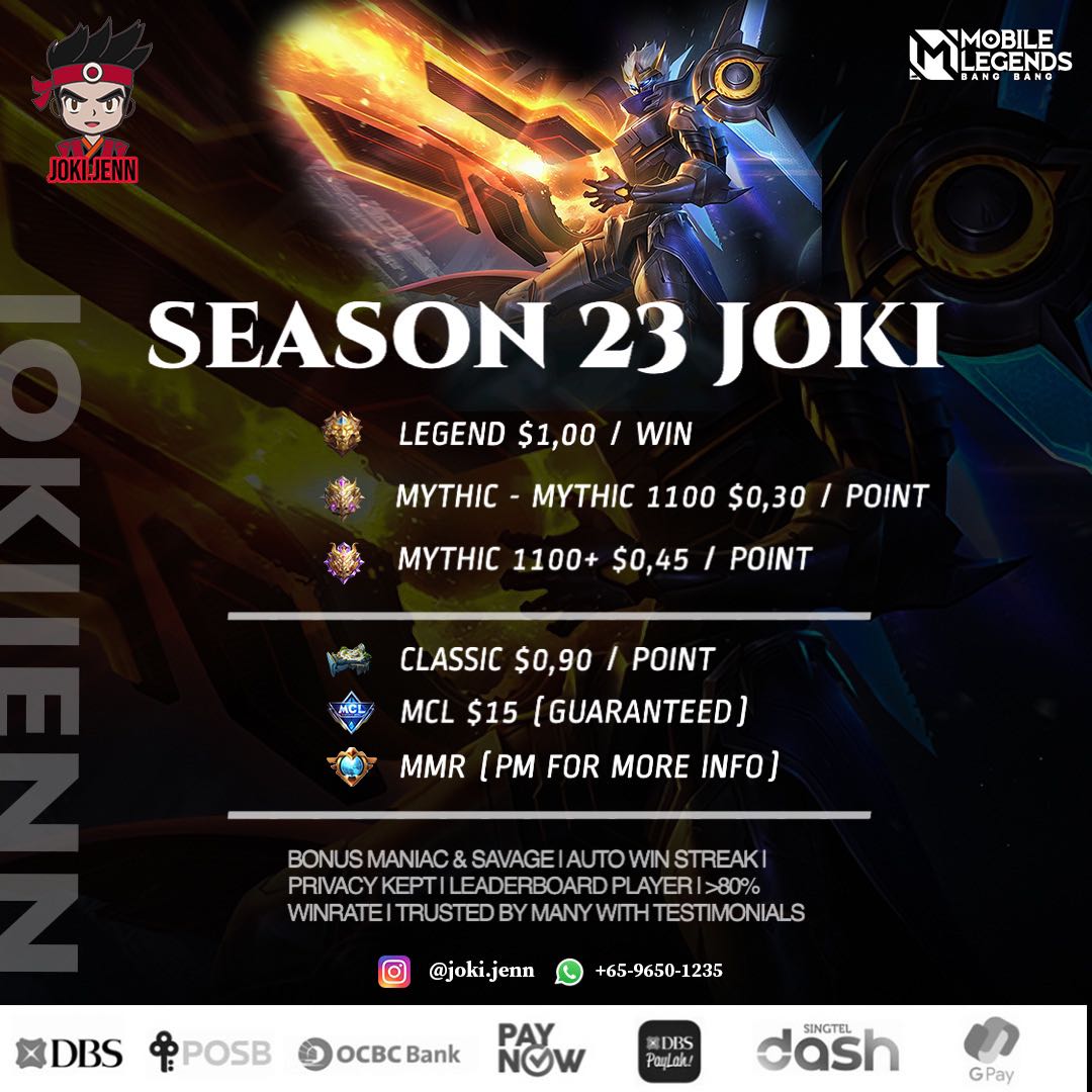 Mobile Legends Boost/Joki (RANK/CLASSIC/MMR/MCL), Video Gaming, Gaming ...