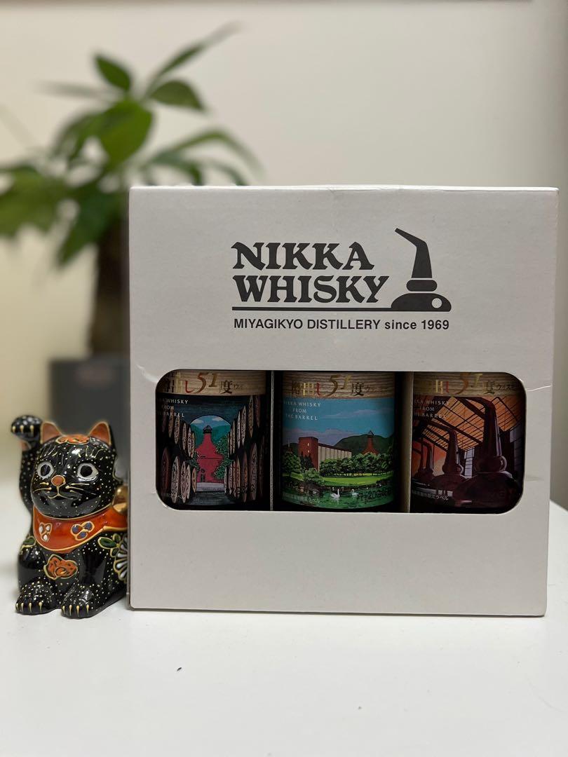 Nikka MIYAGIKYO 宮城峽蒸溜所限定 樽出 51度 180ml x 3 /Set (有盒), 嘢食 & 嘢飲, 酒精飲料 - Carousell
