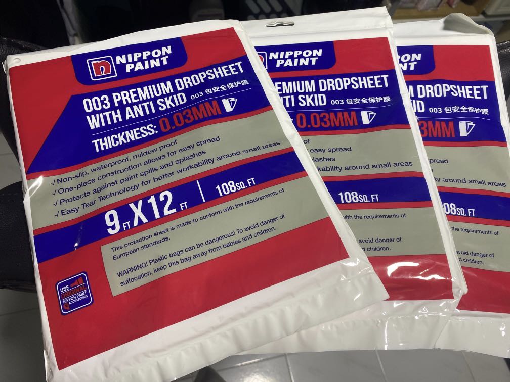 Nippon Paint Dropsheet with Anti Skid, Furniture & Home Living, Home ...