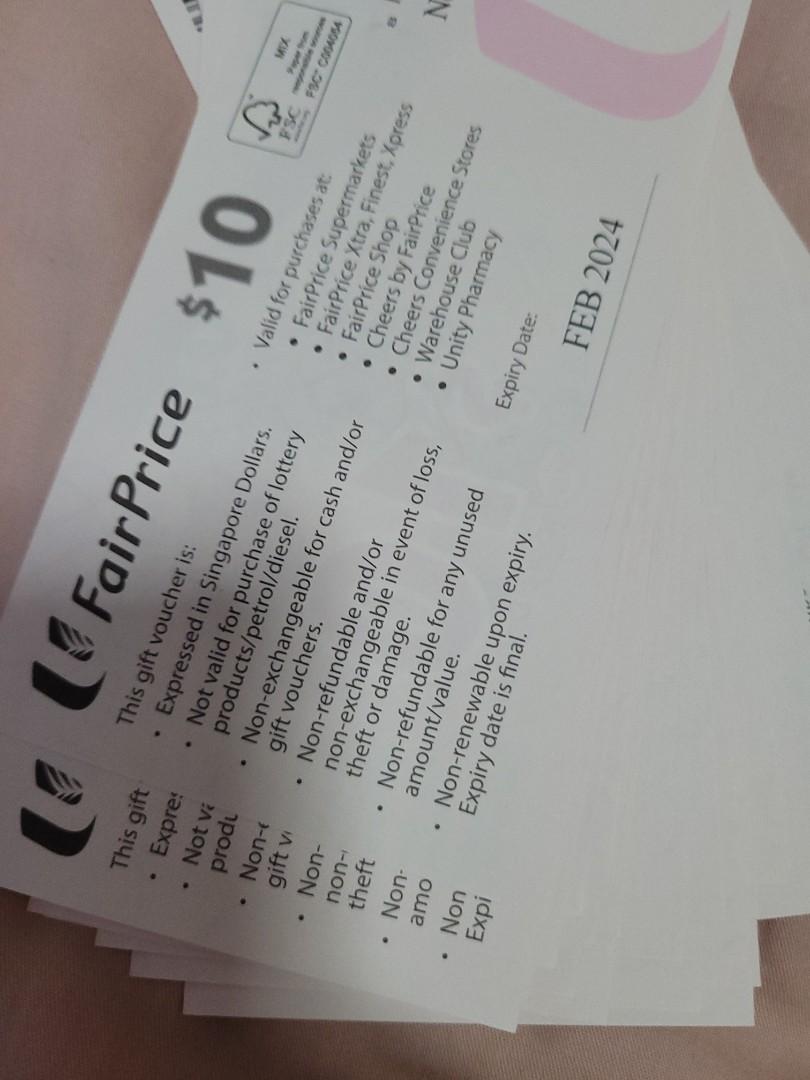 $600 NTUC Fairprice / cheers supermarket vouchers, Tickets & Vouchers ...