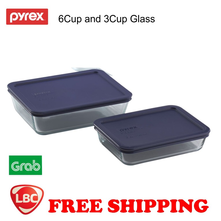 on hand Pyrex glass 6cup 3cup made in USA food storage FREE shipping X ...