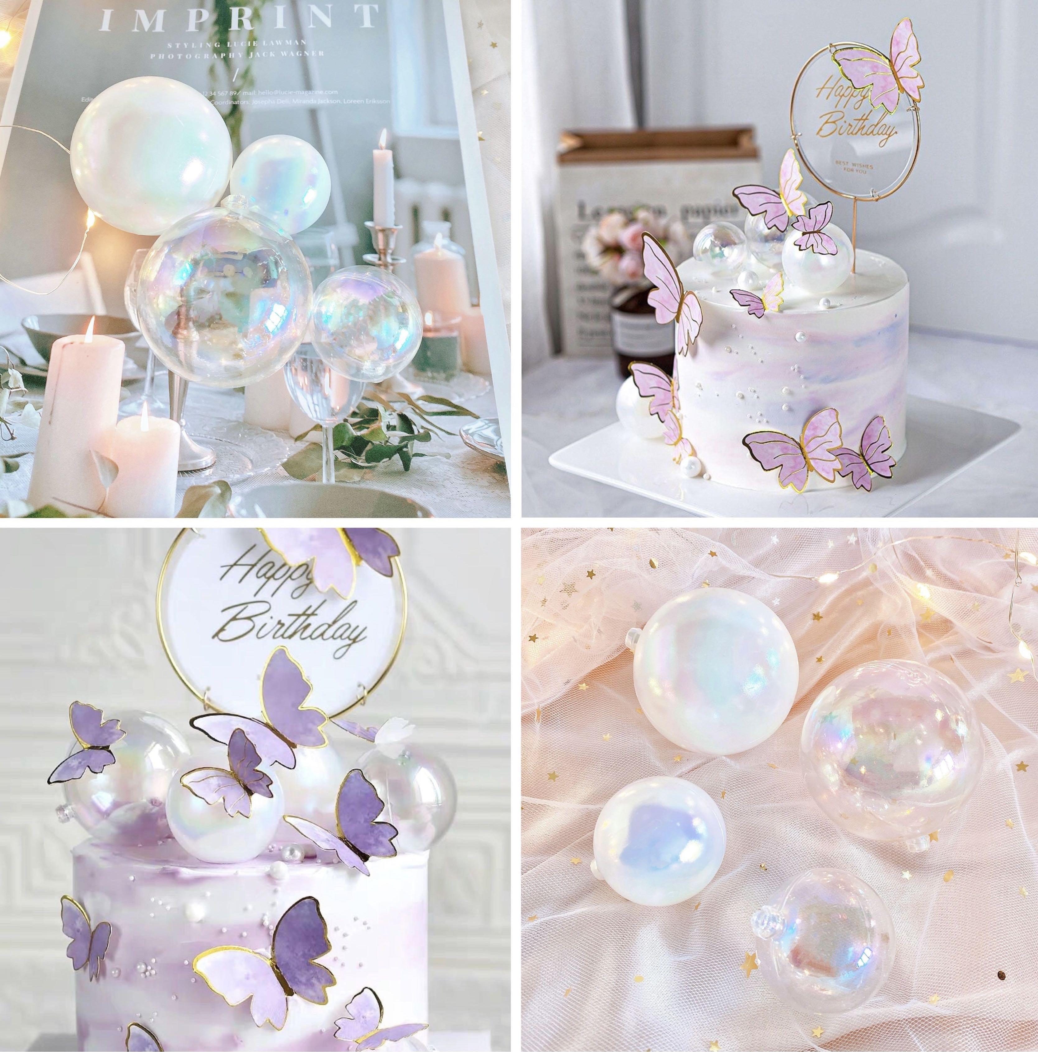 Plastic bubble cake topper for butterfly cake, cake topper set ...