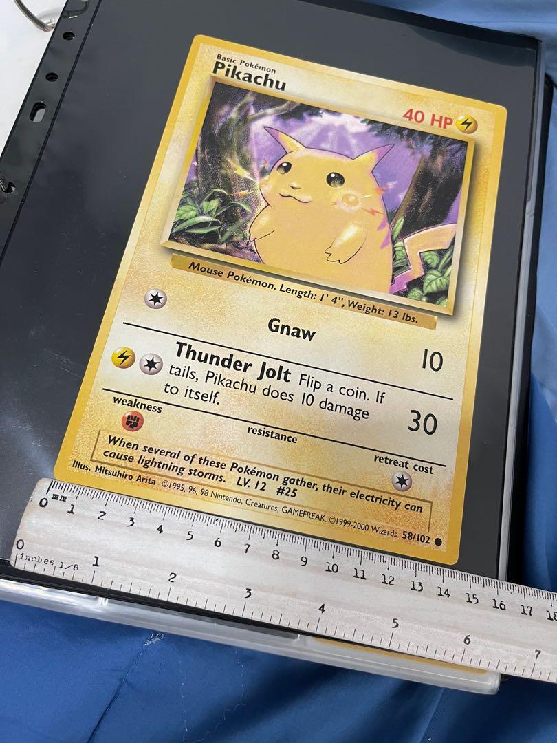 Pokemon TCG GIANT Pikachu Card, Hobbies & Toys, Toys & Games on Carousell