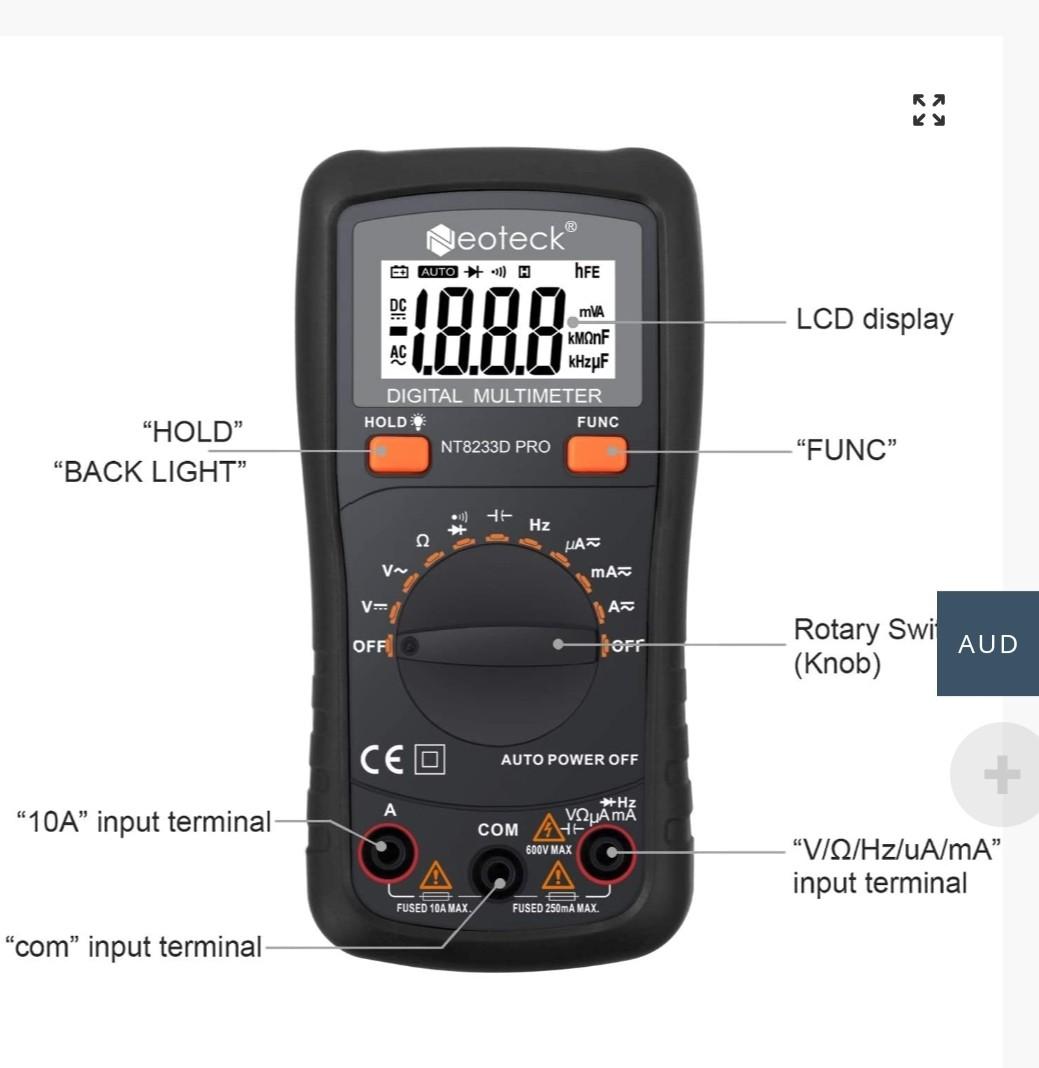 [Pro] Neoteck Auto Ranging Digital Multimeter AC/DC Voltage Current ...
