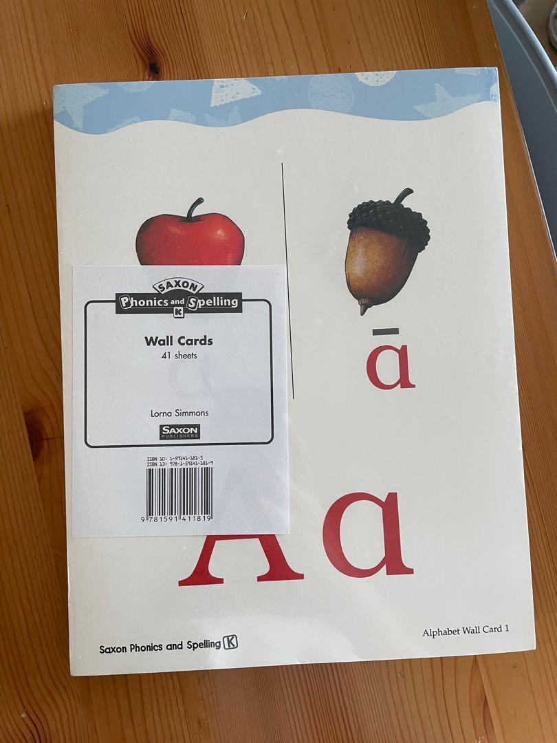 Saxon Phonics and spelling alphabet wall card, 興趣及遊戲, 書本 & 文具, 小朋友書 ...