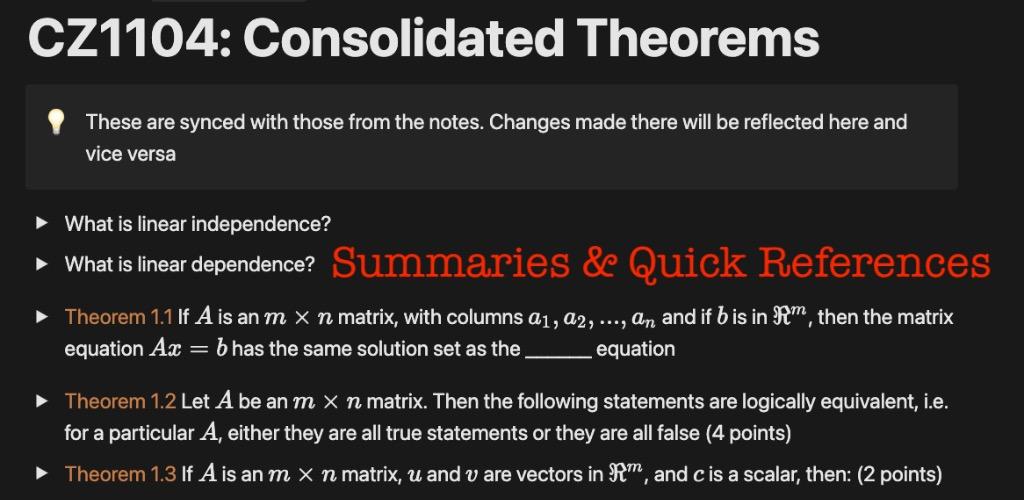 [SC1004/CZ1104] Linear Algebra Notes for Computer Science (SCSE ...