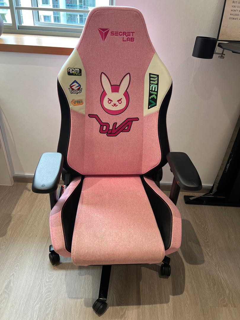 Secretlab pink Dva fabric mesh Omega chair, Furniture & Home Living ...