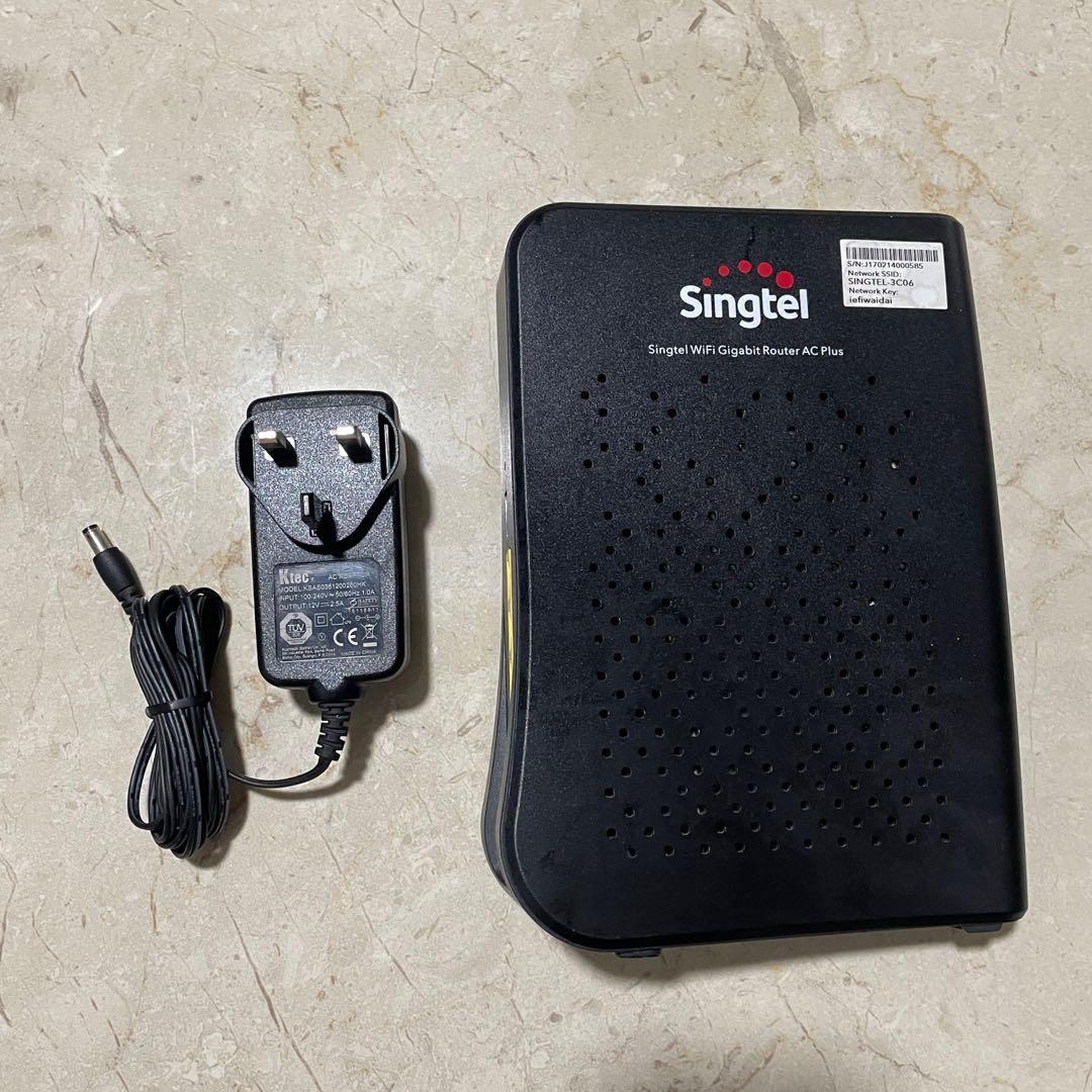 SingTel AC Plus Gigabit Router, Computers & Tech, Parts & Accessories ...