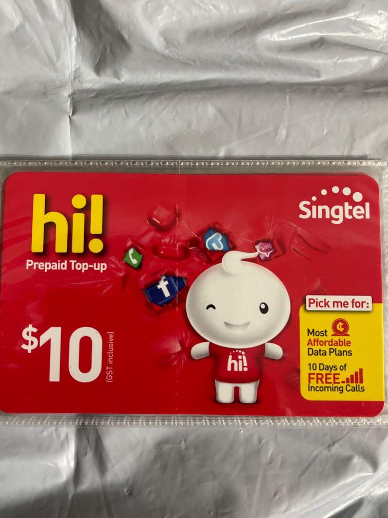 SingTel hi! Prepaid Top-up card, Mobile Phones & Gadgets, Mobile ...
