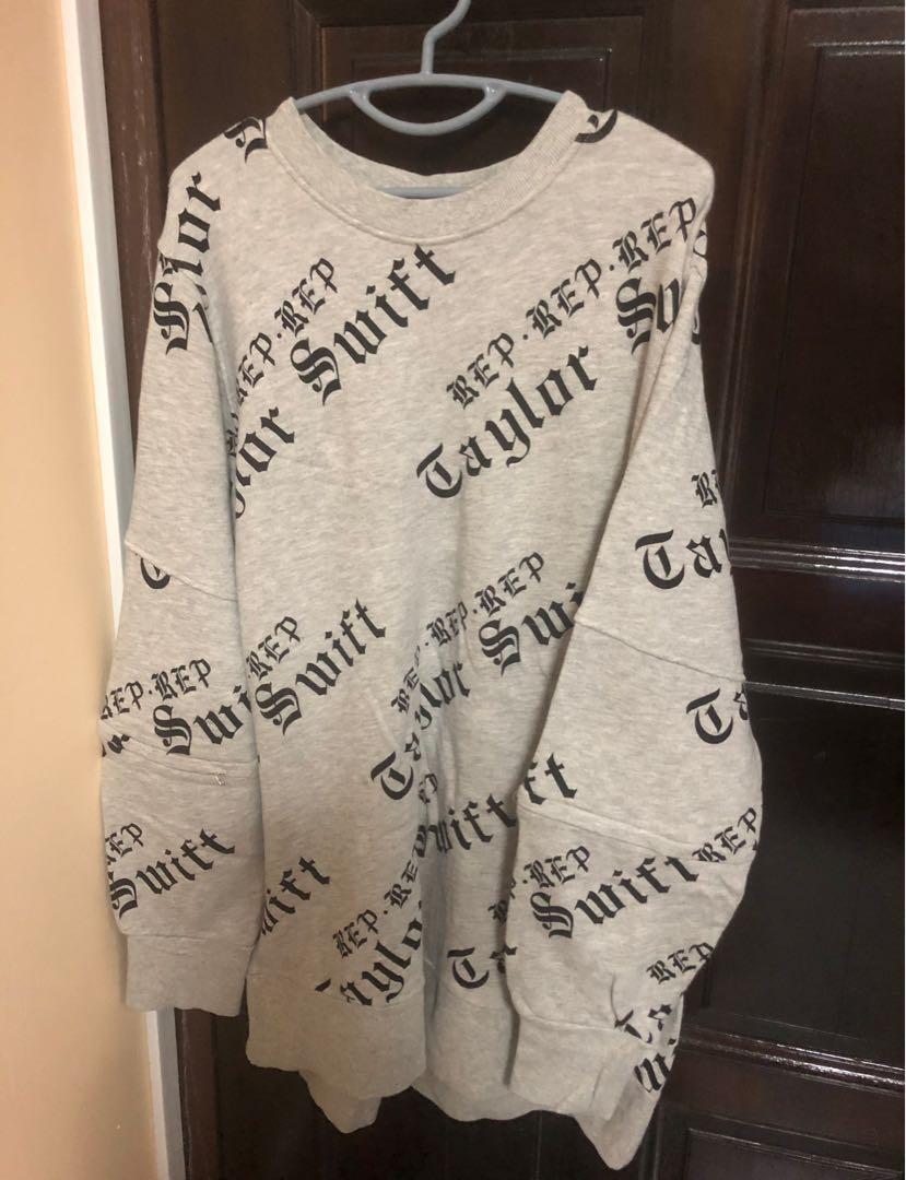 Taylor Swift Reputation Grey Zip Top, Women's Fashion, Tops ...