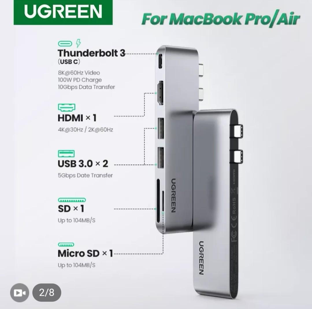 UGREEN USB-C 6in 1 Multifunction adapter, Computers & Tech, Parts ...