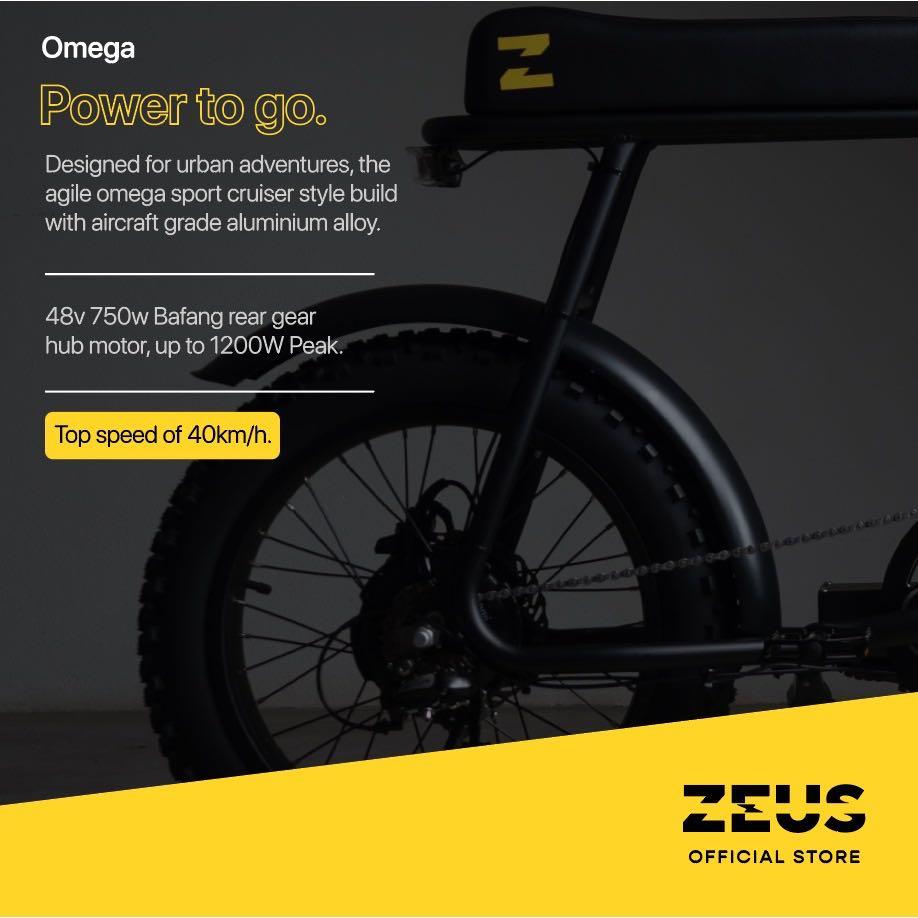 ZEUS Omega Ebike (Aircraft Grade aluminum alloy/ 750w hub motor/48V LG ...