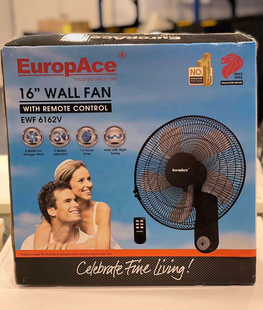 Europace 16”Wall Fan with Remote -EWF6162V Brand New ( 1 year warranty ...