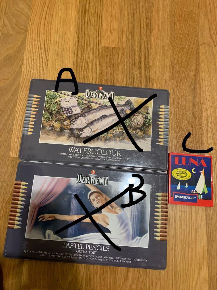 名牌 木顔色 rexel derwent UK 36 watercolour 36 pastel pencils ️ portrait set ...