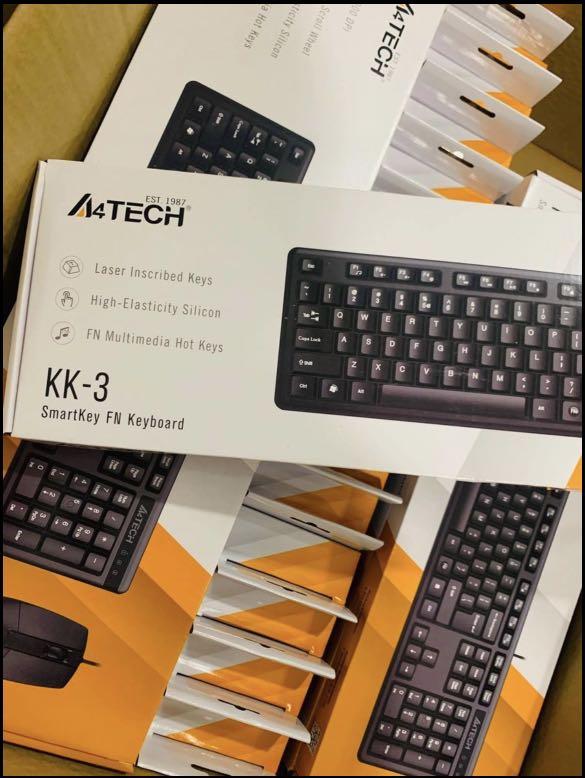 A4Tech KK-3 Wired Keyboard Black USB, Computers & Tech, Parts & Accessories, Computer Keyboard ...