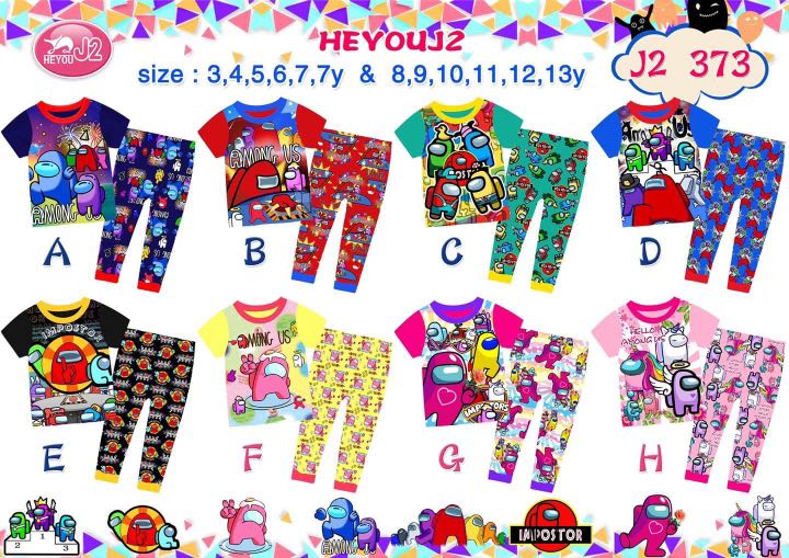 AMONG US SHORT SLEEVES LONG PANTS PYJAMAS, Babies & Kids, Babies & Kids ...
