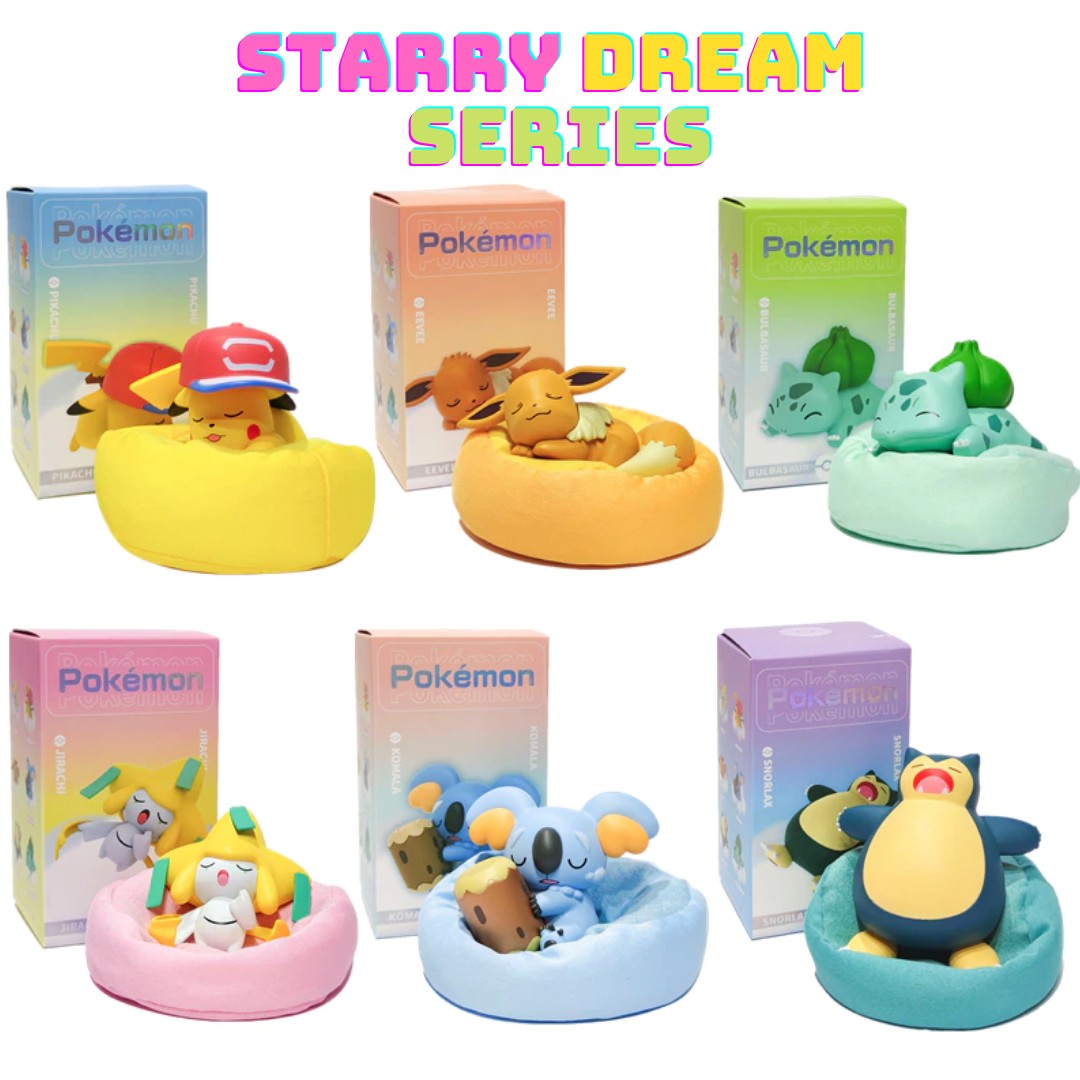 (BN) Pokemon Starry Dream Series Full Set (6 Figurines) Pikachu Eevee ...
