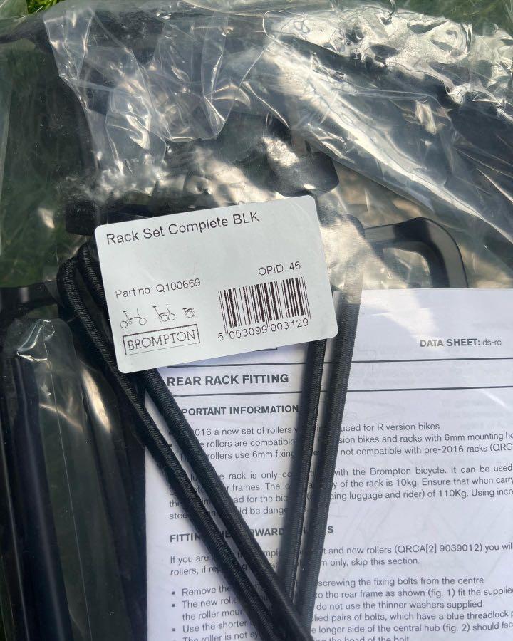 Brompton Rear Rack BLACK, Sports Equipment, Bicycles & Parts, Bicycles ...