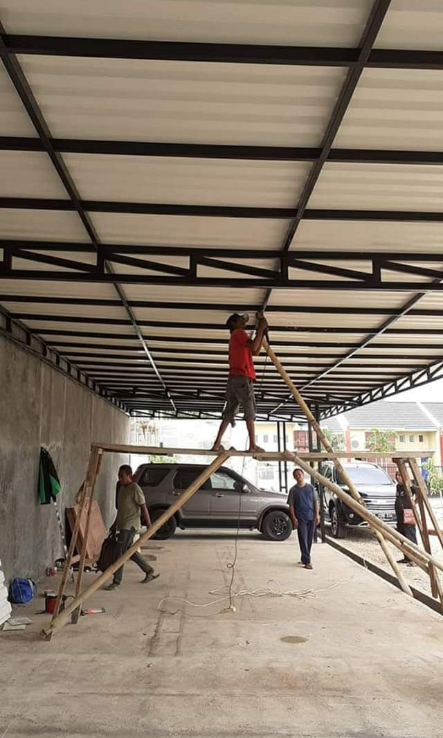 Canopy rangka holo besi atap alderond double, Properti, Dijual di Carousell