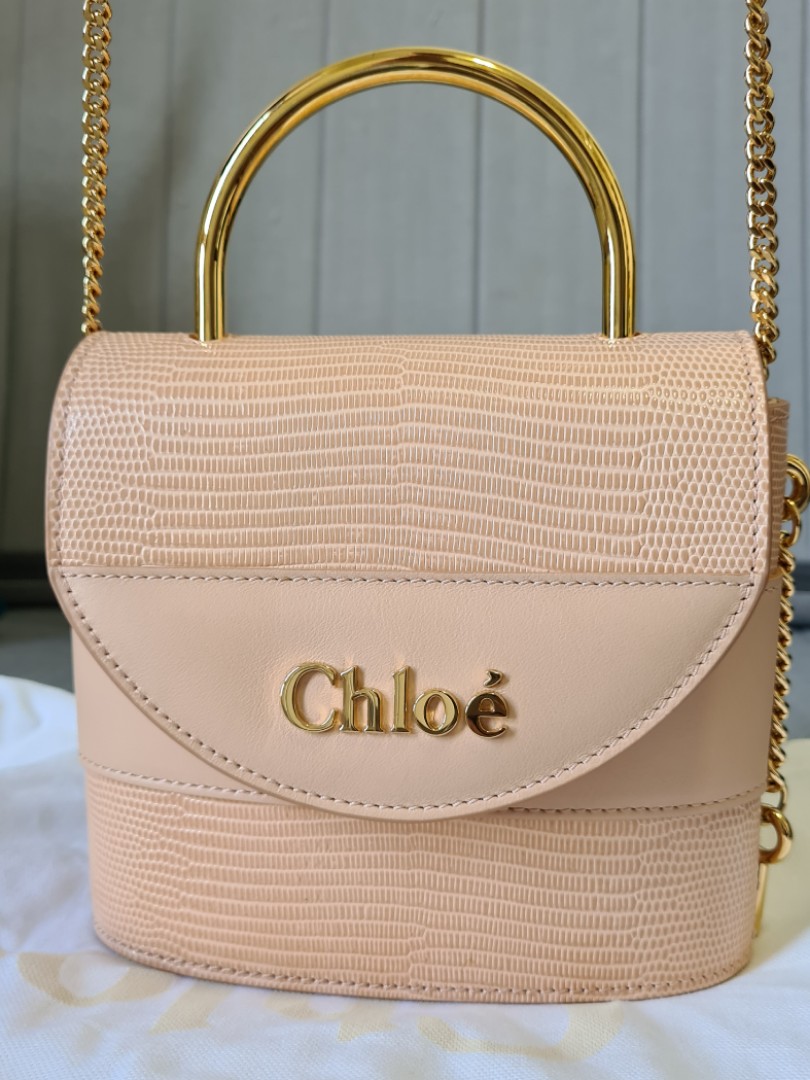 Chloe Aby Lock Bag Lizard Embossed Leather Small, Women's Fashion, Bags ...