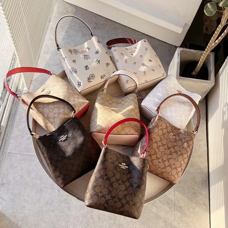 COACH 2312 全新經典老花百搭小號水桶包 單肩手提包 斜背包, 她的時尚, 包包、錢包, 錢包、皮夾在旋轉拍賣