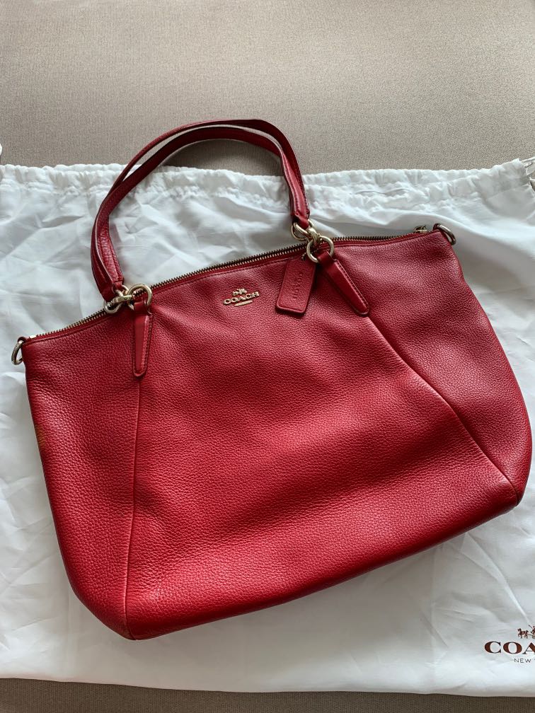 Coach Red Shoulder Bag, Women's Fashion, Bags & Wallets, Shoulder Bags ...