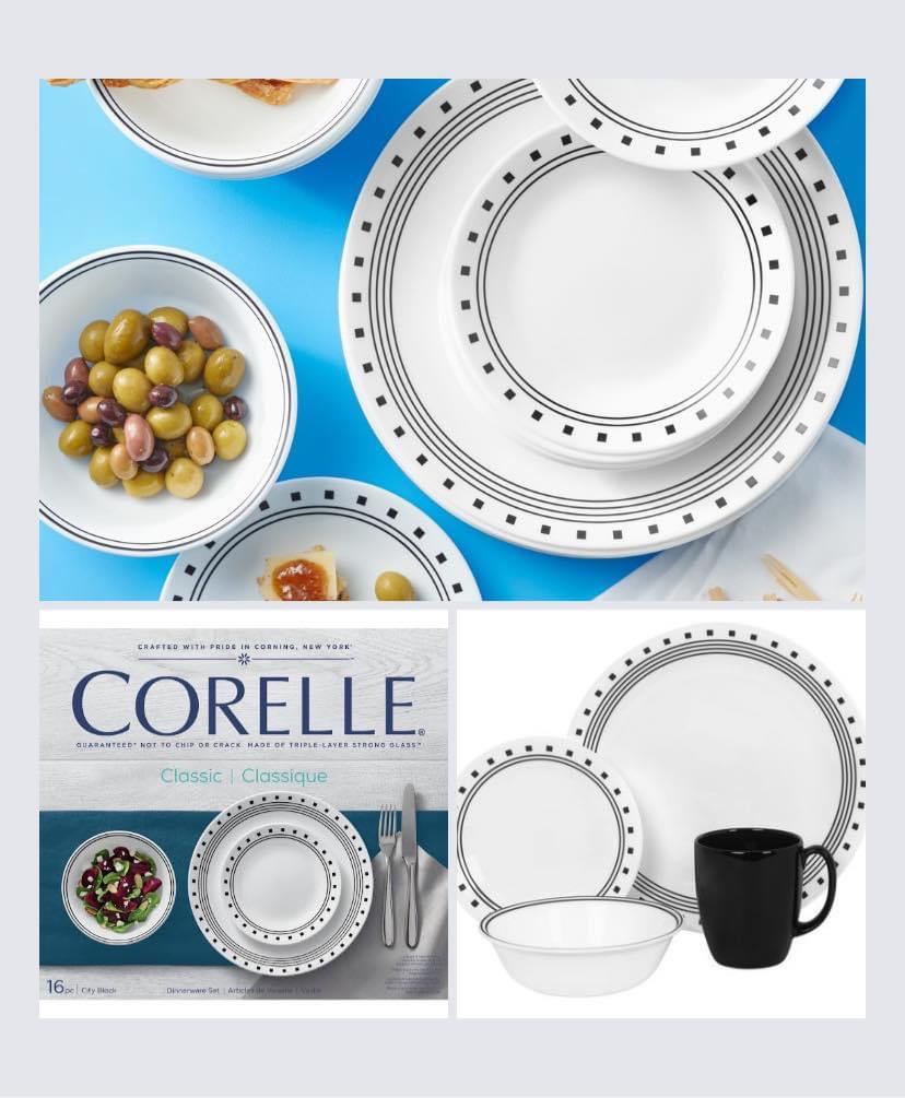 Corelle City Block Dinnerware Set 16pc, Furniture & Home Living ...